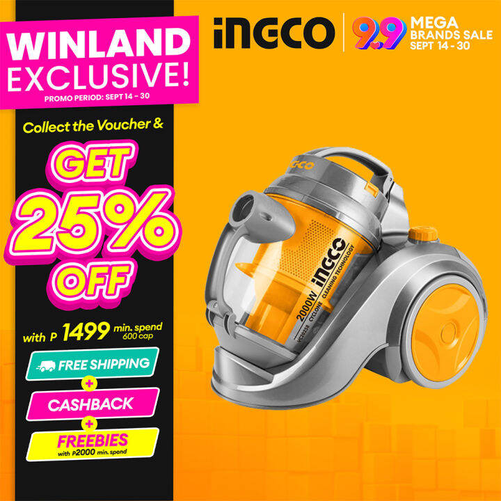 INGCO by Winland Extreme Powerful Vacuum Cleaner 2.5L 2000W VC20258 ING ...
