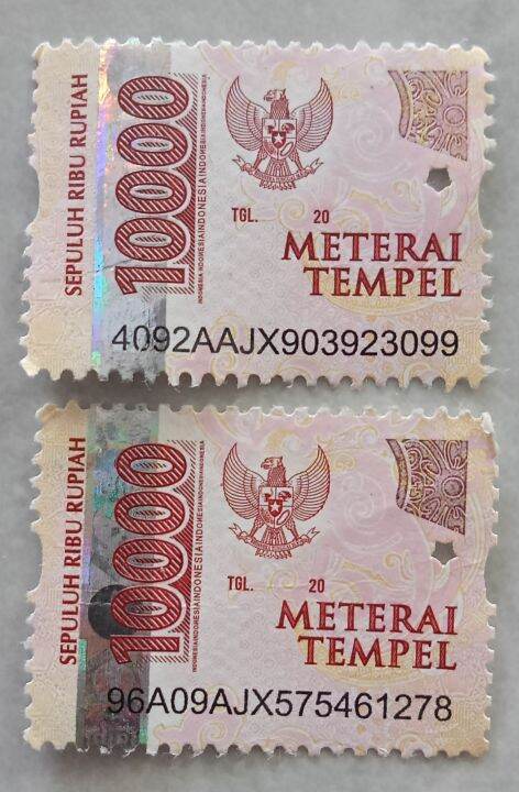 Materai tempel 10000 Asli 10 pcs ( Ada Lem ) | Lazada Indonesia