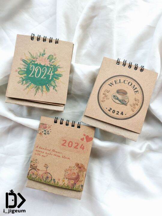 Kalender 2024 Aesthetic | Mini Desktop Calender | Kalender meja kecil ...