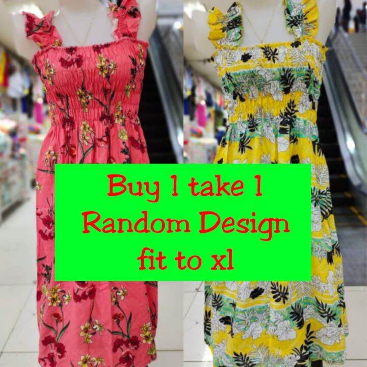 CHALLIS RAFFLES SMUCKING DRESS FOR WOMEN FIT TO XL (BUY 1 TAKE 1 ...