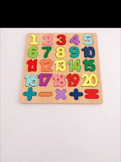 Puzzle ABC dan Number Murah Chunky Puzzle Anak Kayu 3D Puzzle Huruf dan ...