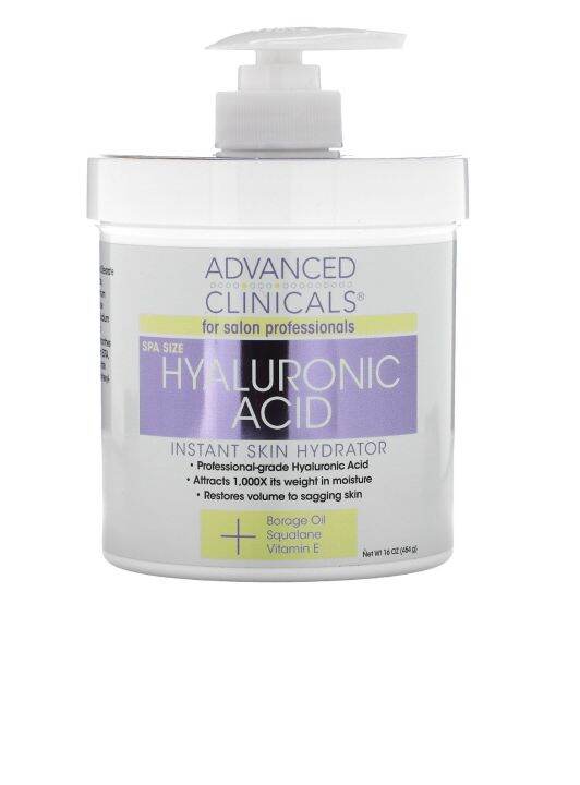 Advanced Clinicals Hyaluronic Acid Instant Skin Hydrator 454g | Lazada