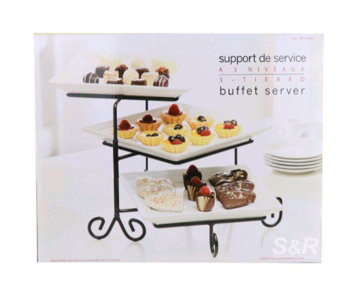 rotating buffet server with stand 3 tier ceramic | Lazada PH