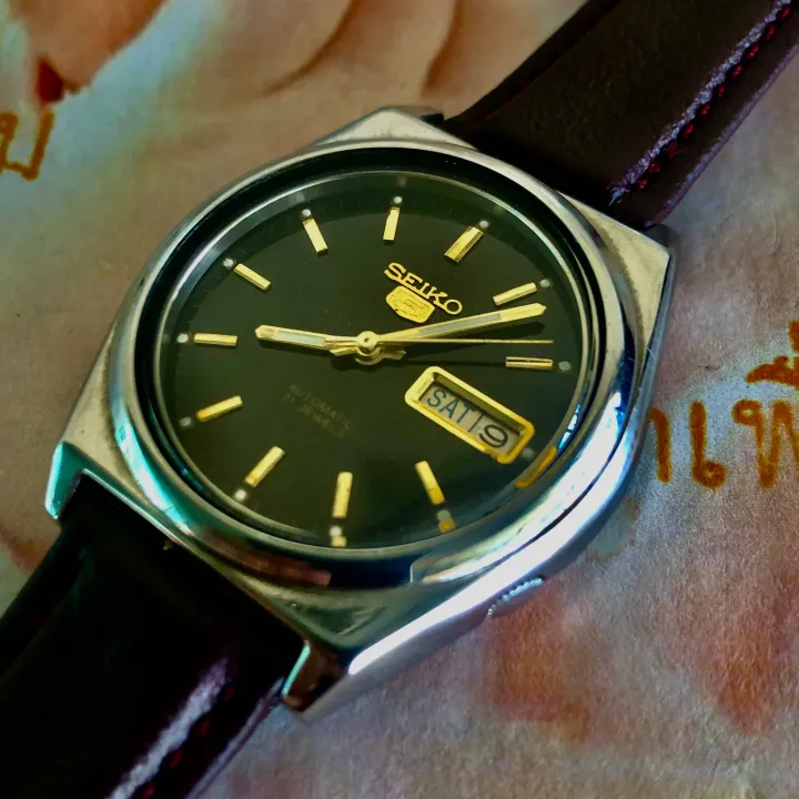 นาฬิกาวินเทจ SEIKO WATCH VESION 5 SEIKO TIME CORP 7009A SEVENTEEN ...