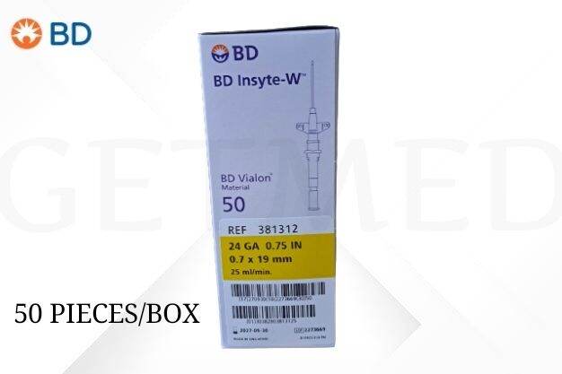 BD INSYTE WITH WINGS G24 IV CATHETER (50 PCS/BOX) | Lazada PH
