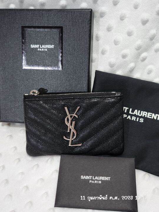 กระเป๋าใส่เหรียญ ysl สีดำ งานvip อุปกรณ์ครบ | Lazada.co.th