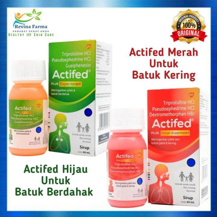 Actifed Hijau & Actifed Merah 60ml Actifed Plus Expectorant & Actifed ...