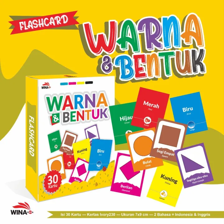 Kartu Belajar Warna dan Bentuk - Flashcard | Lazada Indonesia