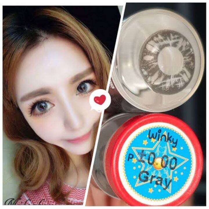 คอนแทคเลนส์ รุ่น Bling / Winky ยี่ห้อ Pretty doll ตาโตแบ้วๆ มีสี เทา ...