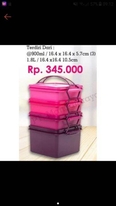 Tupperware rantang besar tebal 4susun ori | Lazada Indonesia