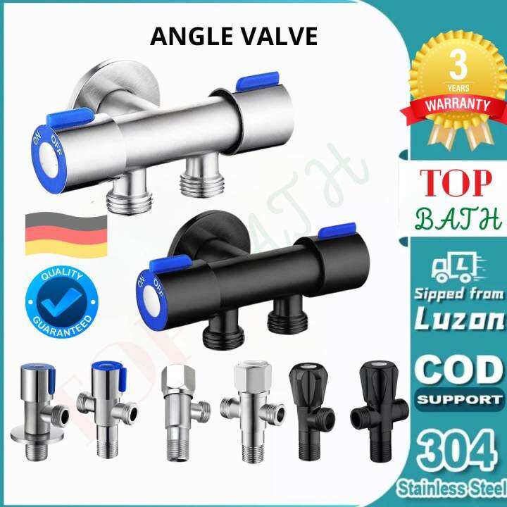 🔝Top Bath 304 Stainless Steel Angle Valve 2 Way, 1 in 2 Two Way Angle ...