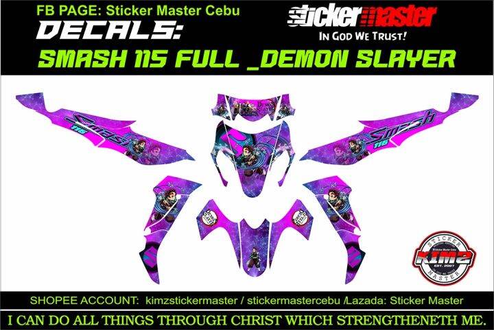 Full decals for Smash 115 Demon Slayer (violet) | Lazada PH
