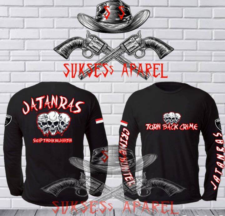 kaos jatanras terbaru lengan panjang/crime hunter/polisi | Lazada Indonesia