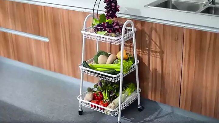 Romantika 3 TIER BASKET RACK 49*34.5*87CM 3 layer basket tray with ...