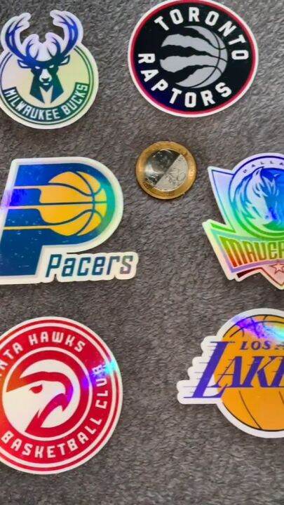 NBA Team Waterproof Holographic Vinyl Laminated Stickers Die-Cut ...