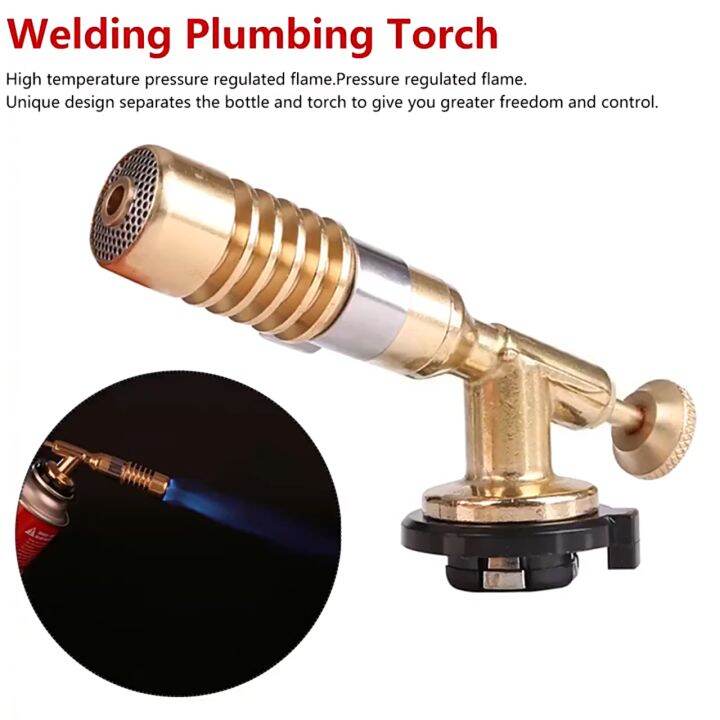 Bronze Gas Torch Welding Nozzle Heat Flame Gun Flamethrower Camping Gas ...