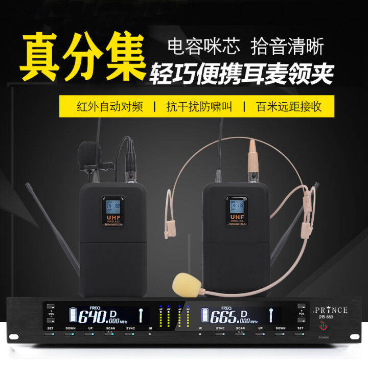 True Diversity Wireless Microphone One-to-Two Professional Stage ...