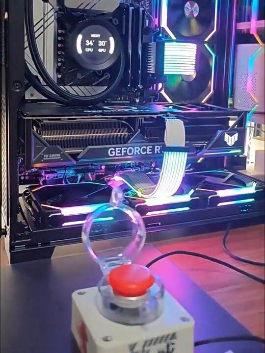 ปุ่ม เปิด-ปิด ต่อพีซี PC Switch DIY Nuclear Bomb Button Style Push ...