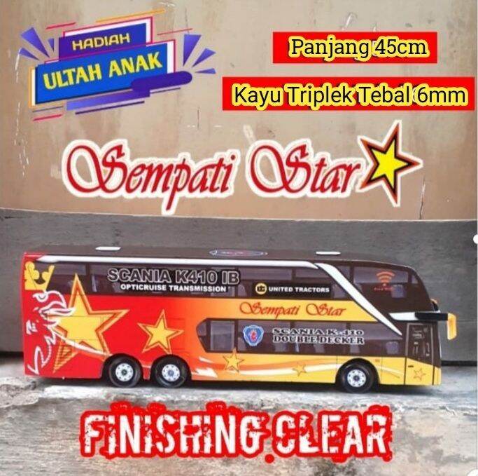 Miniatur Bus Jumbo PO.SIMPATI STAR DOUBLE DECKER Mainan Kado Ultah Anak ...