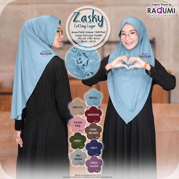 ZASKY CUTTING LAYER JILBAB BY RAQUMI HIJAB | Lazada Indonesia