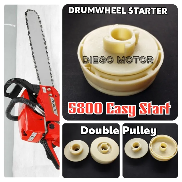 5800 Drumwheel Dobel Poli Tempat gulungan tali start mesin Chainsaw ...