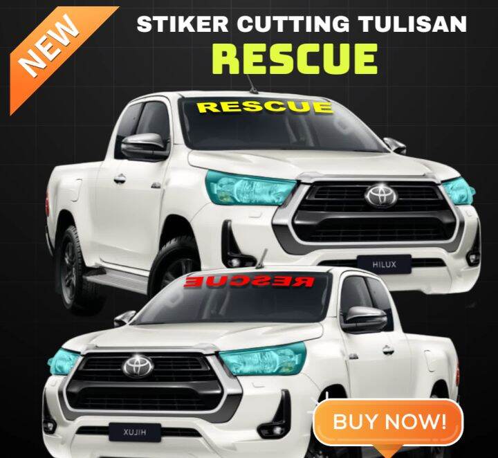 Stiker Rescue Stiker Tulisan Rescue Kaca Depan Atau Belakang | Lazada ...
