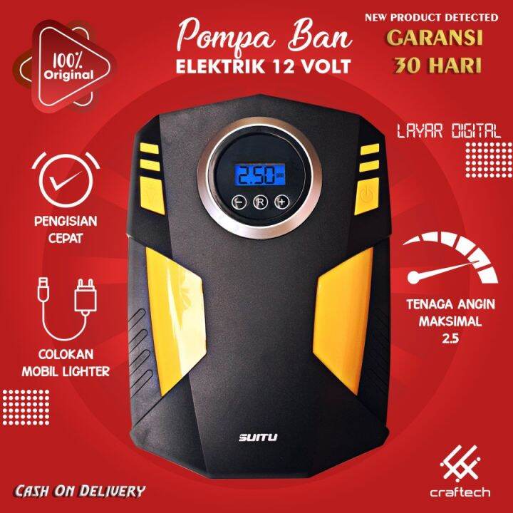 Pompa Ban Mobil Truk Motor Elektrik Cek Tekanan Angin Digital | Lazada ...