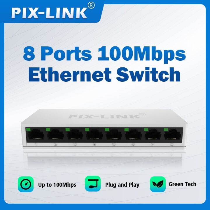 PIX-LINK SW08 Network Switches Mini Ethernet 8 Port 10/100Mbps Fast ...