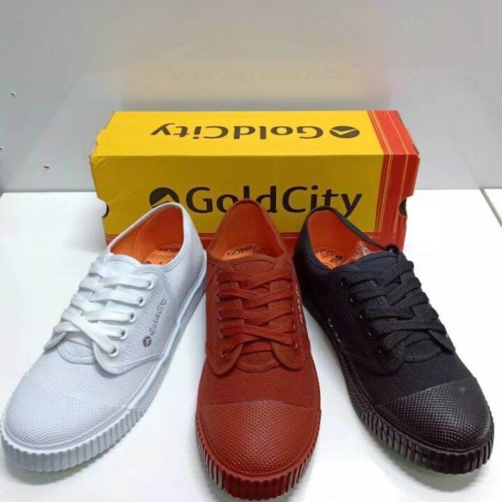 รองเท้าผ้าใบ รองเท้านักเรียน รองเท้าGoldcityรุ่น205S ใส่ได้ทั้งชายและหญิง สวมใส่สบาย สีดำ สีขาว ...