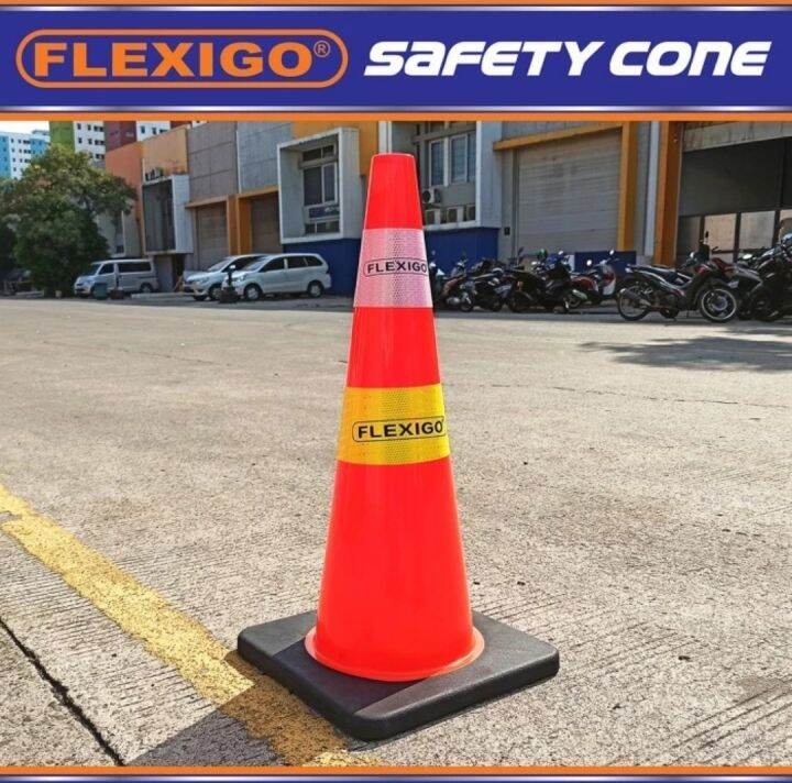 Safety Traffic Cone 70 cm Kerucut Lalu Lintas PVC Rubber Flexigo | Lazada Indonesia