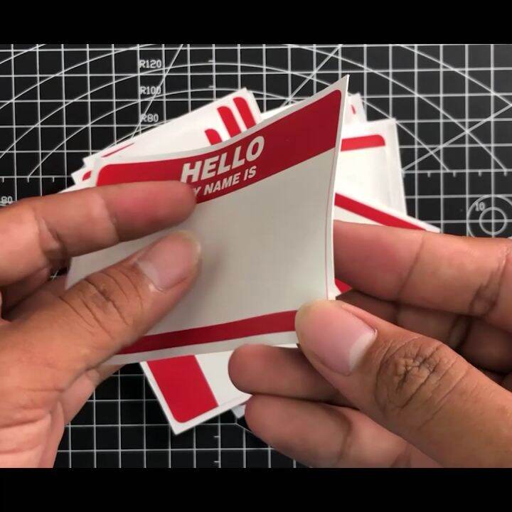 (isi 18 lembar) Sticker Hello My Name is Polos stiker Tagging sticker ...