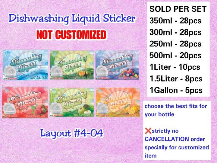 28pcs Dishwashing Liquid Sticker Not Cus#4-04 Waterproof | Lazada PH