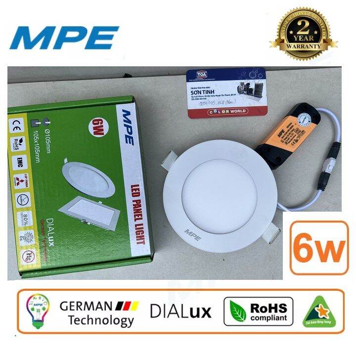 Đèn LED MPE Panel Âm Trần Tròn RPL-6 Phi 120 (Lỗ khoét 105) 6W, màu ...