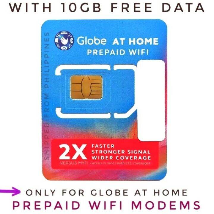 Globe at Home Prepaid Sim Card + 10GB Data- 3G 4G LTE Sim for Globe Modems B310 & B312, Zlt P25 ...
