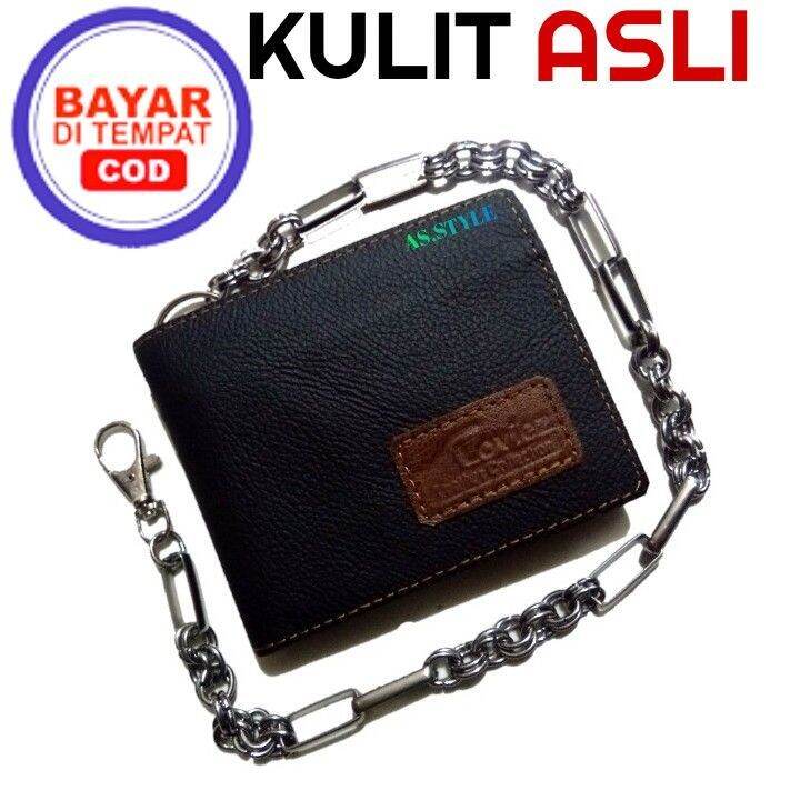 AS.STYLE DOMPET RANTAI PRIA KULIT SAPI / DOMPET KULIT SAPI | Lazada ...