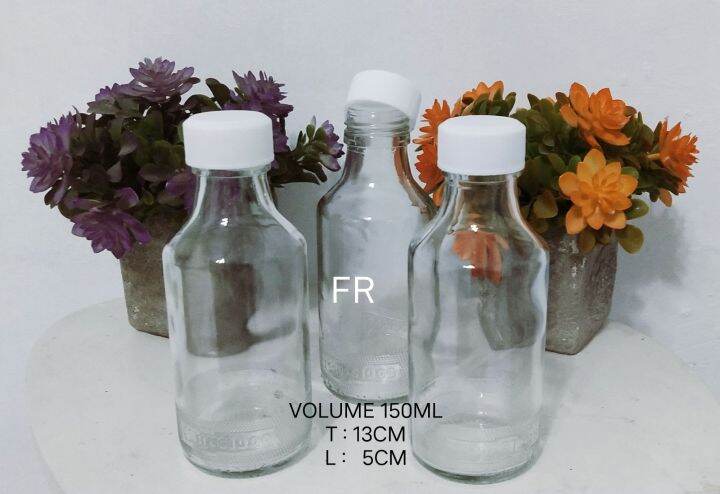 botol kaca 150ml botol asi botol youc1000 botol madu tutup plastik | Lazada Indonesia
