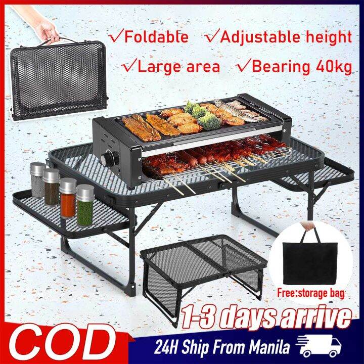 Camping Table Foldable Outdoor Folding Table Heavy Duty Mesh Table ...