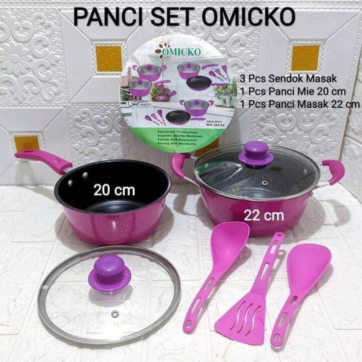 Teflon omico set + spatula/anti lengket / a030 / A032/ Omicko | Lazada Indonesia
