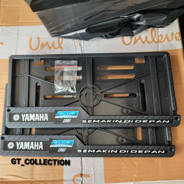 Dudukan Plat Nomor Karbon Gelap Sticker Yamaha Bingkai Plat Nomor ...
