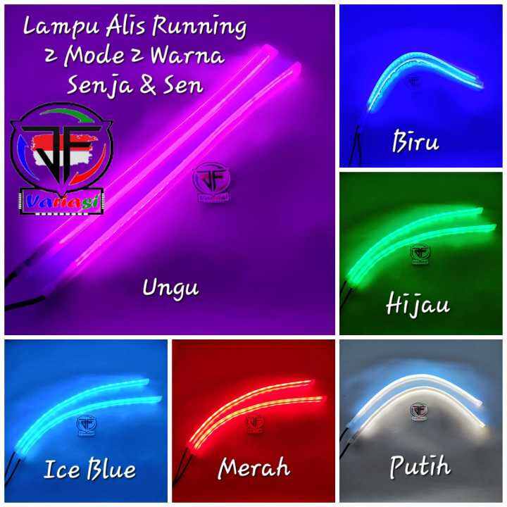 Lampu Alis Slim Fleksibel 2 Mode 2 Warna Tidak Bintik Bisa Sen Running ...