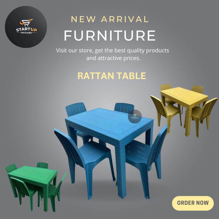Start up rattan plastic table ONLY dining table ONLY all design and ...