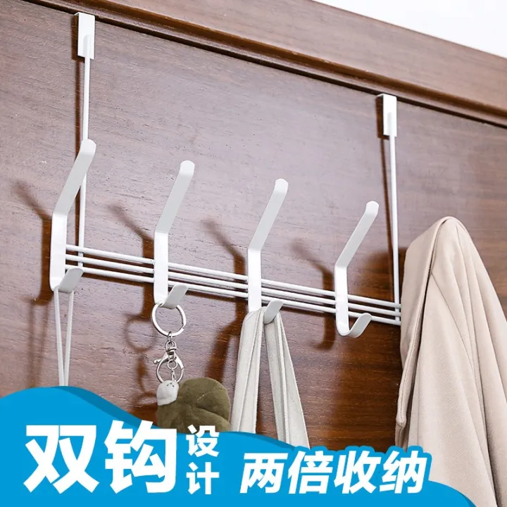 Jiyigu Iron Double Row Hook Door Rear Hanger Door Back Coat Rack Punch ...