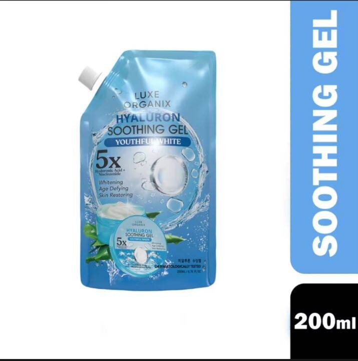 Luxe Organix HYALURON Soothing Gel for All Skin Types Mochi Skin Sherbet Hyaluronic Acid Sachet ...