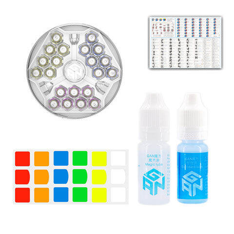 GAN น้ำมันหล่อลื่นสติกเกอร์เต็มรูปแบบ cfop สอน ges กระเป๋าสปริง GAN รู ...