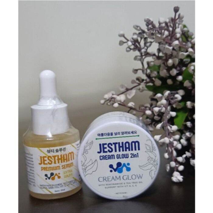 JESTHAM GLOW 2in1 PREMIUM GOLD SERUM & CREAM - Serum Jestham | Lazada ...