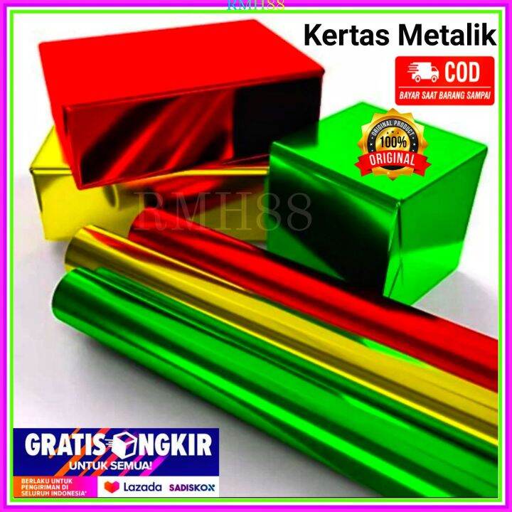 5 Lembar Kertas Metalik Warna Warni Uk 50cm x 65cm | Lazada Indonesia