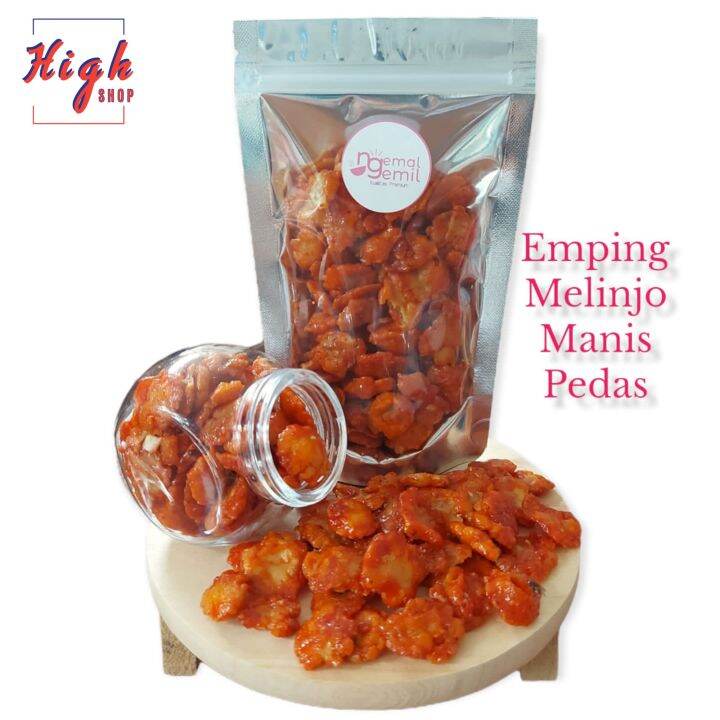 Snack Jadul Emping Melinjo Balado Manis Pedas Kripik Emping Rasa Balado ...