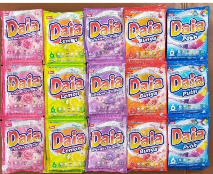 DAIA DETERGENT BUBUK 46 GRAM 1 RENCENG ISI 6 SACHET | Lazada Indonesia