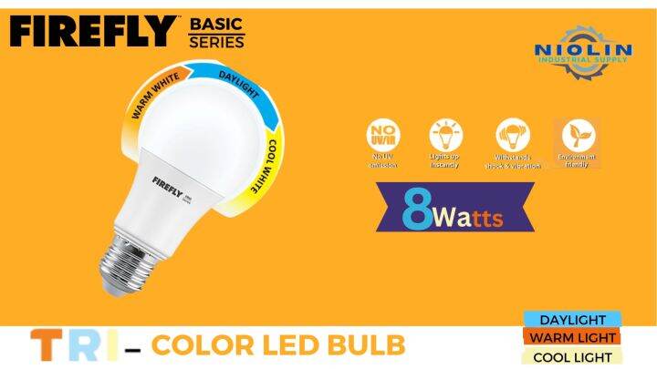 ORIGINAL FIREFLY TRI COLOR LED BULB 8Watts | Lazada PH