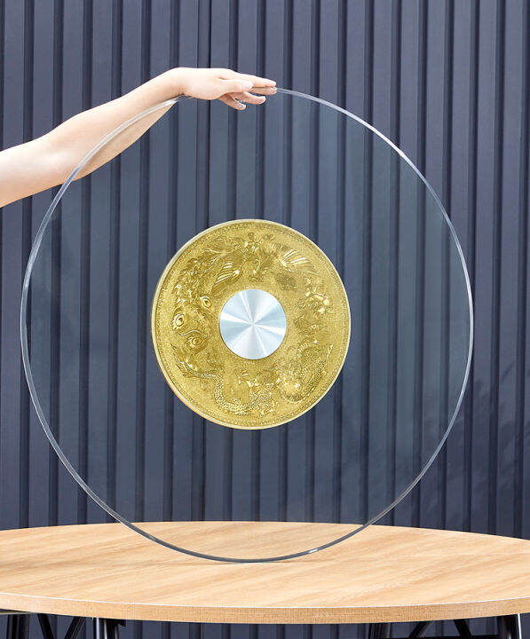 Tempered Glass Round Table with Turntable Bearing Home Lazy Susan for ...